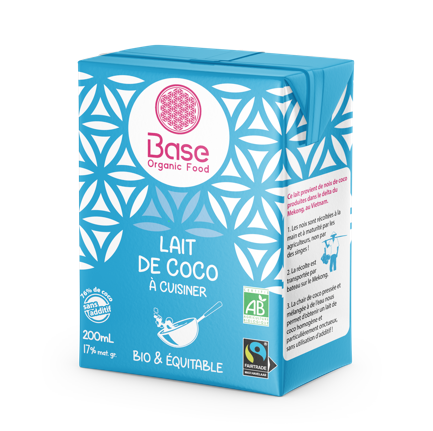 Lait de Coco (17-19% de M.G) Bio et Equitable Base Organic Food