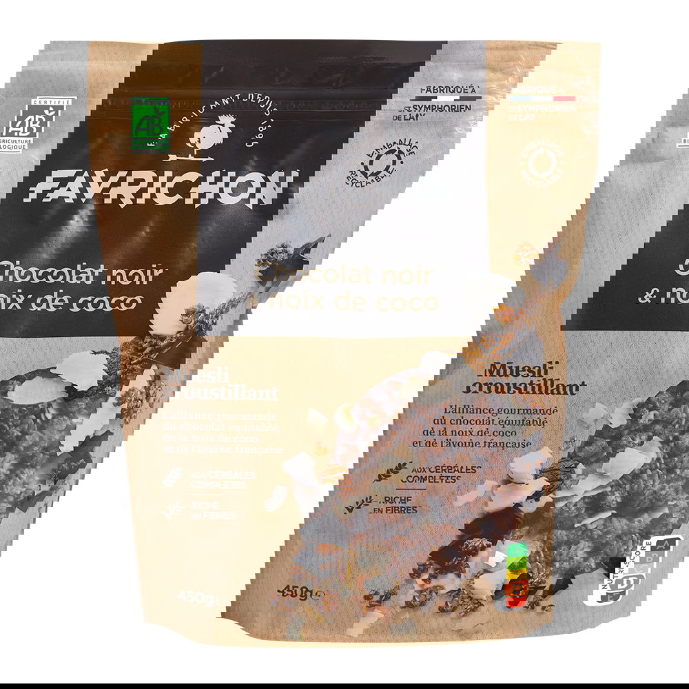 Muesli Croustillant Chocolat Coco Bio - 450g - Favrichon