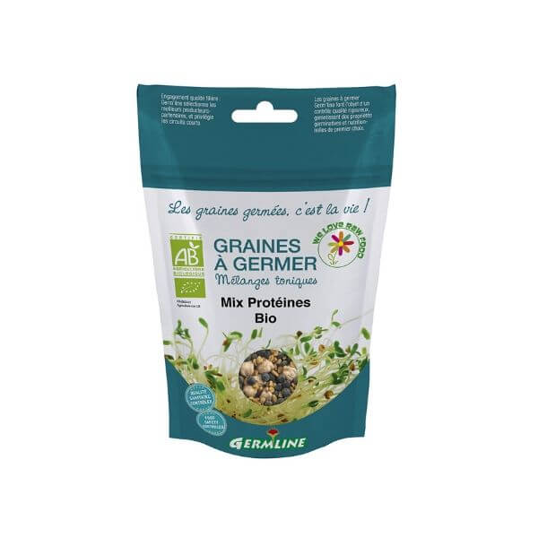 Salade de fèves, graines germées, oignon rouge et herbes fraîches - La ...