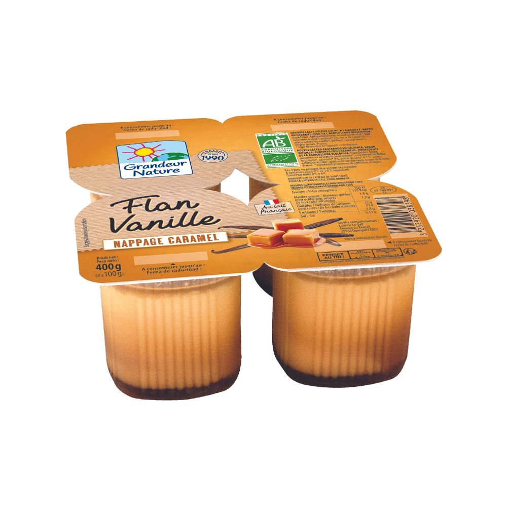 Flan Vanille Nappage Caramel Bio Grandeur Nature