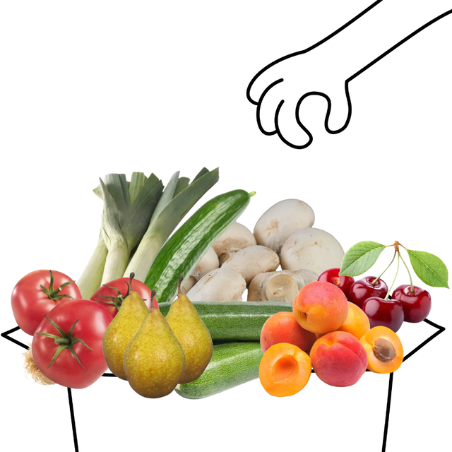 Grand panier de fruits et légumes bio - 3 à 4 personnes - La Fourche