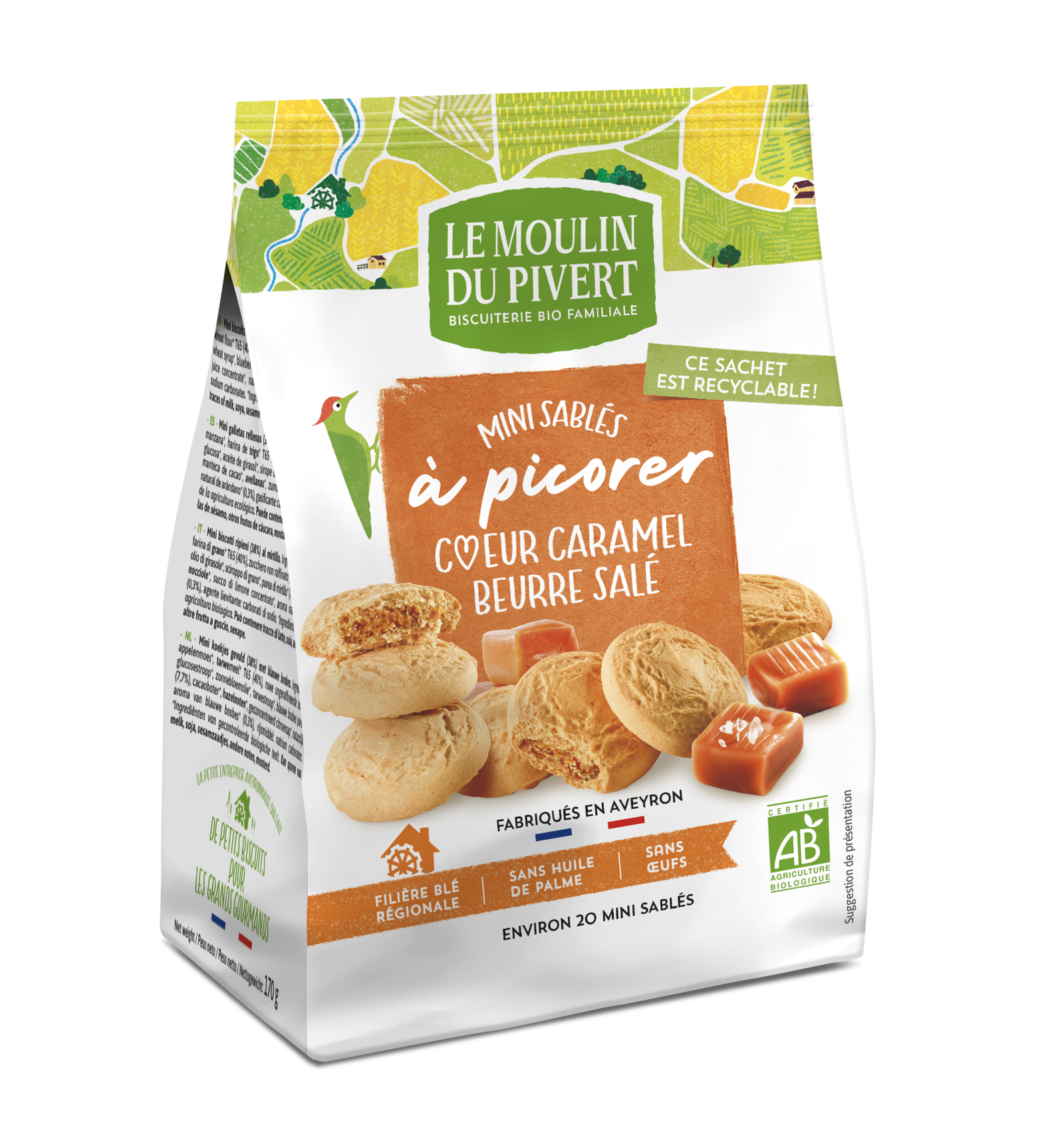 Mini Sablés Fourrés Caramel Bio Le Moulin Du Pivert