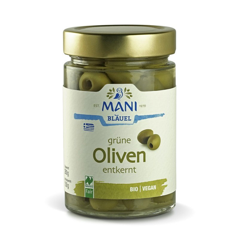 Bio Grüne Oliven entkernt
