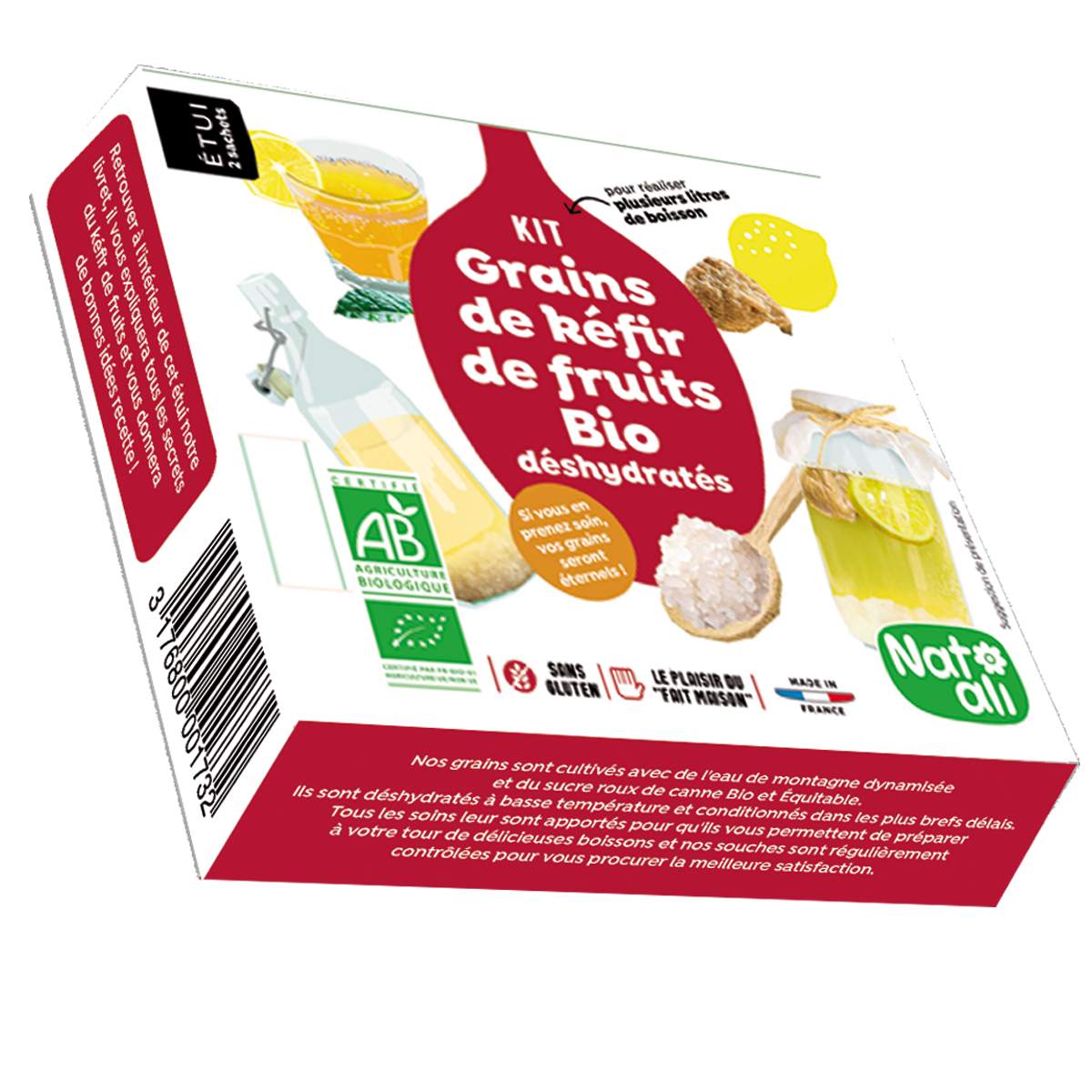 Kit de Grains de Kéfir de Fruits Bio Natali