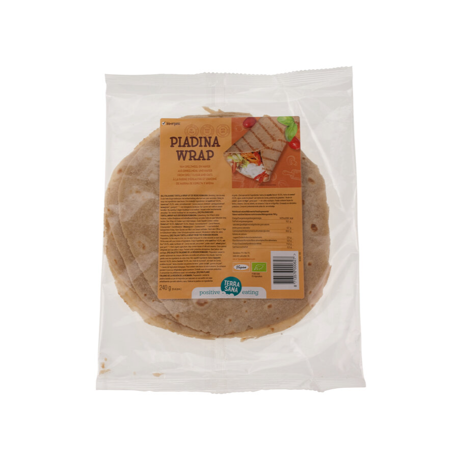 Bio Wrap Piadina Dinkelmehl und Hafer, 6 Stück