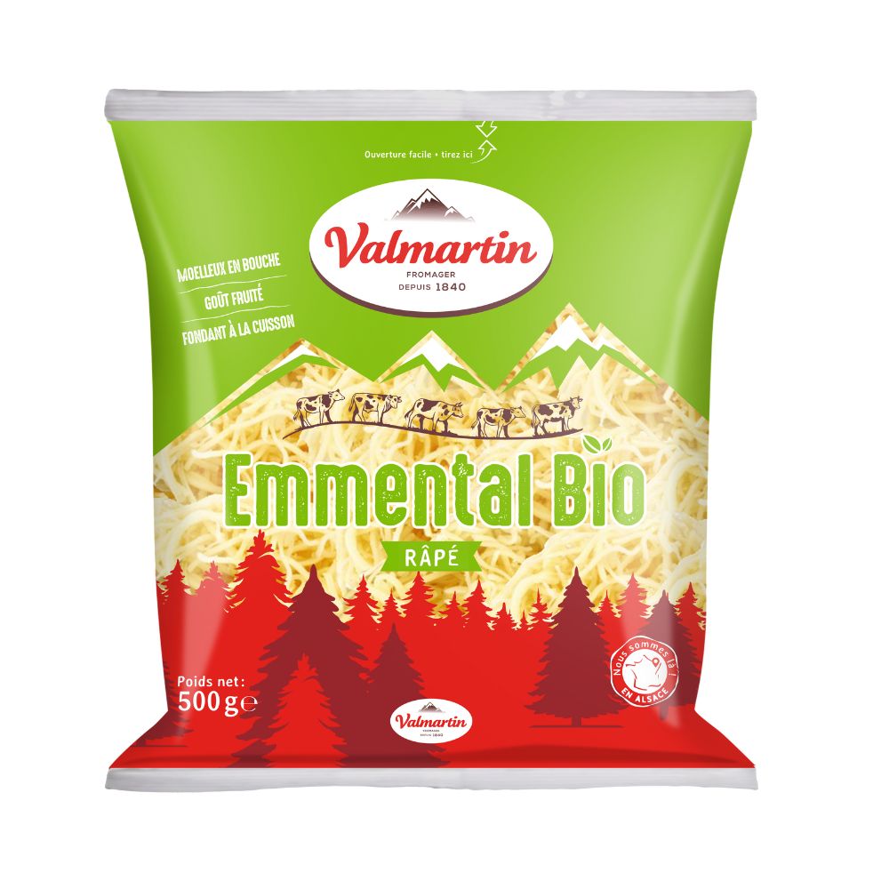 Fromage Râpé Emmental Bio Valmartin - 500g