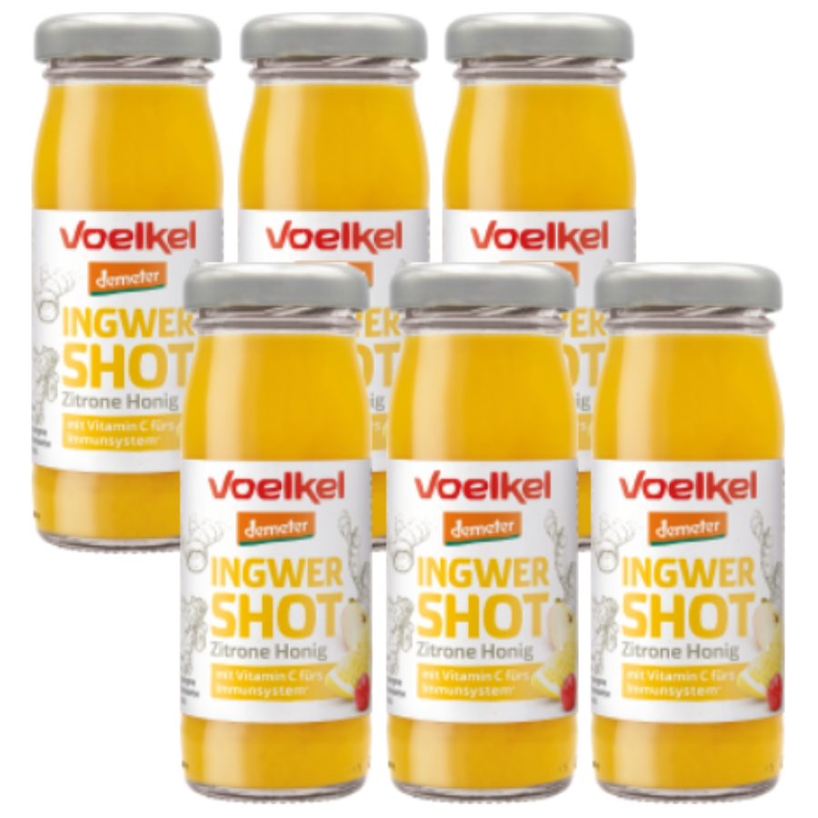 Bio Ingwershot Zitrone-Honig, demeter, Karton 8 Stk.